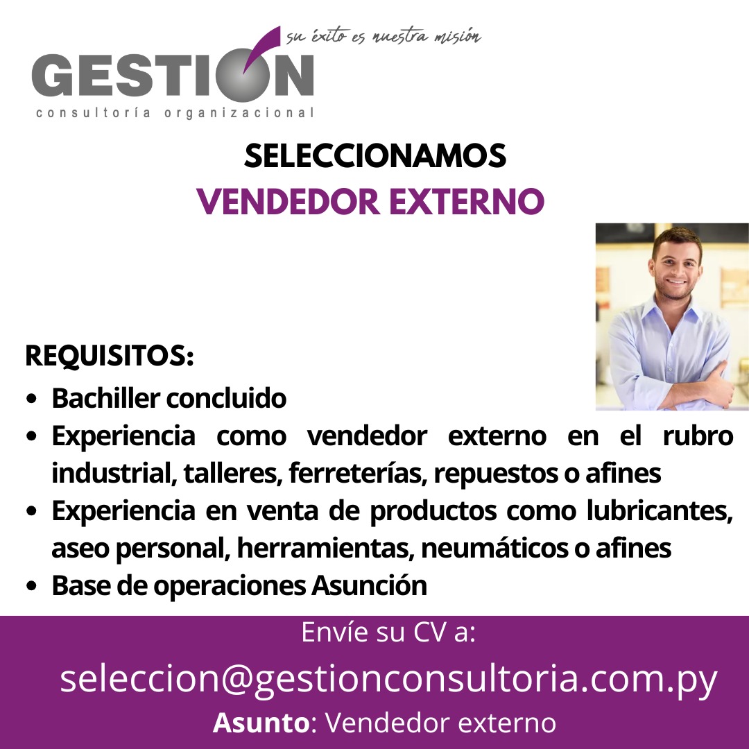 VENDEDOR EXTERNO – Gestión Consultoría Organizacional